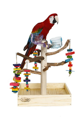 Natural Wood Parrot Stand Perch – The Parrot Mom, LLC