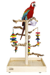 Natural Wood Parrot Stand Perch – The Parrot Mom, LLC