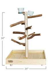 Natural Wood Parrot Stand Perch – The Parrot Mom, LLC