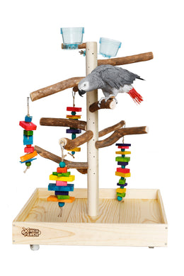 Natural Wood Parrot Stand Perch – The Parrot Mom, LLC
