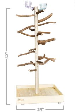 Natural Wood Parrot Stand Perch – The Parrot Mom, LLC